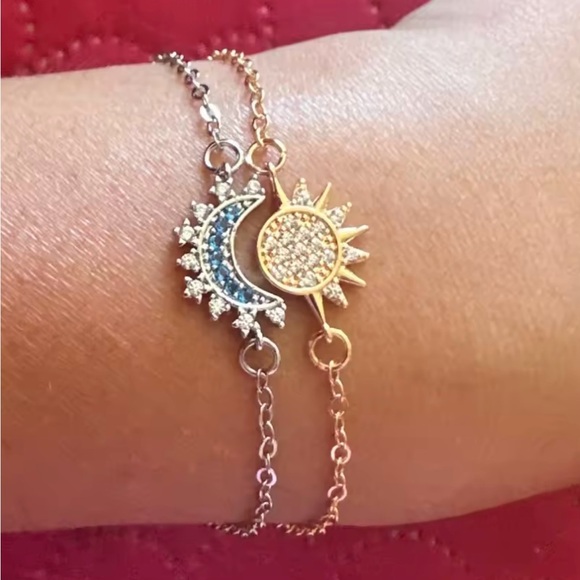 Jewelry | Sun And Moon Bracelet Set In Silver And Gold | Poshmark